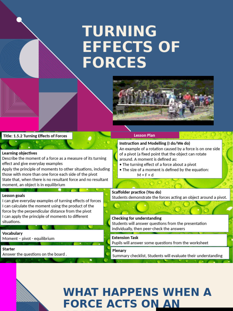 1.5.2+Turning+Effects+of+Forces+PPT+ +LP+ (MSU) | PDF | Force | Rotation
