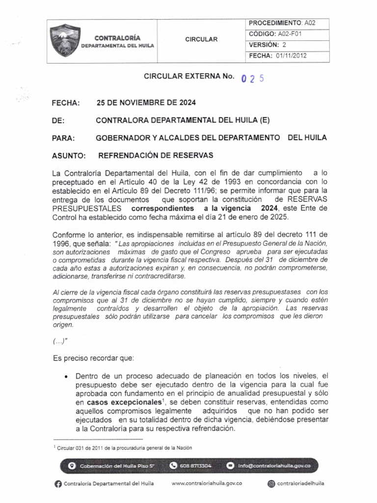 Circular 025 2024 | PDF