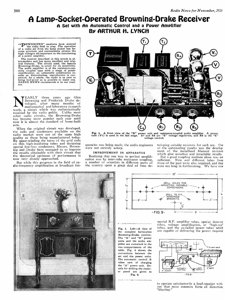 A Lamp-Socket-Operated Browning-Drake Receiver - by Arthur H. Lynch | PDF