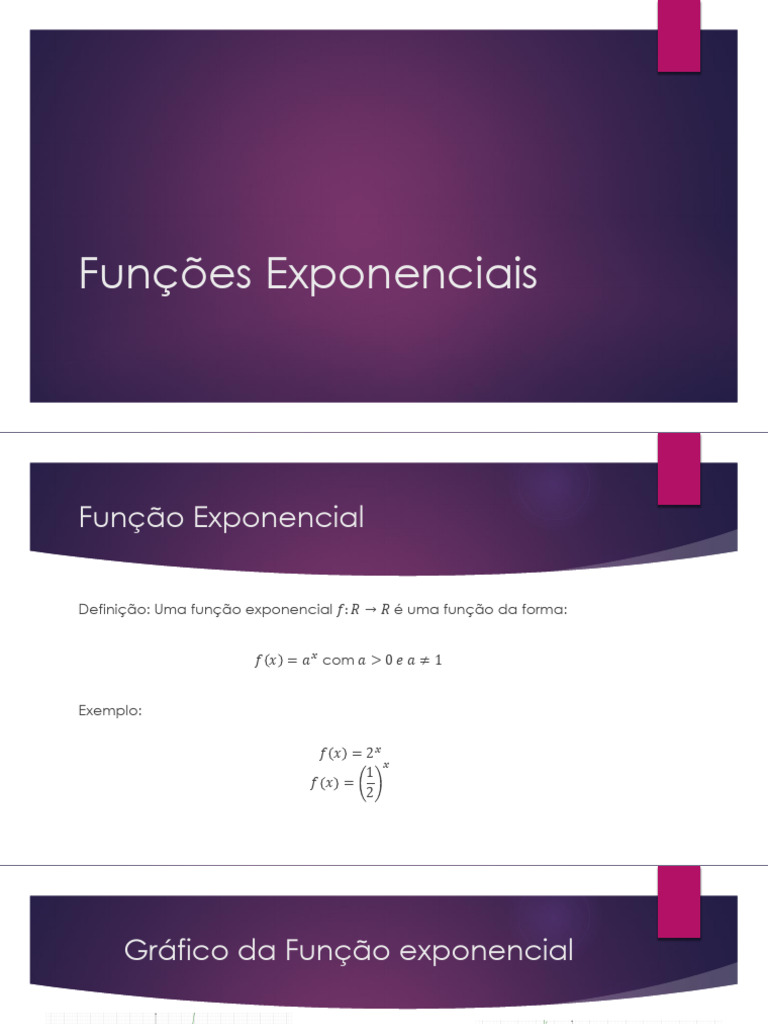 Funções Exponenciais - Slides Aula | PDF