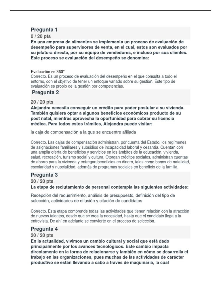 Gesti N Del Talento Humano m1 | PDF | Business | Evaluación