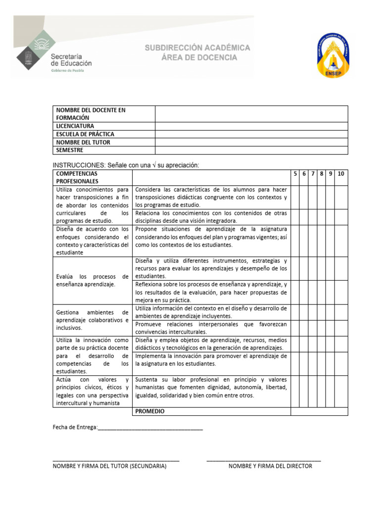 Anexo D. Evaluaci N Tutor | PDF | Enseñando | Maestros