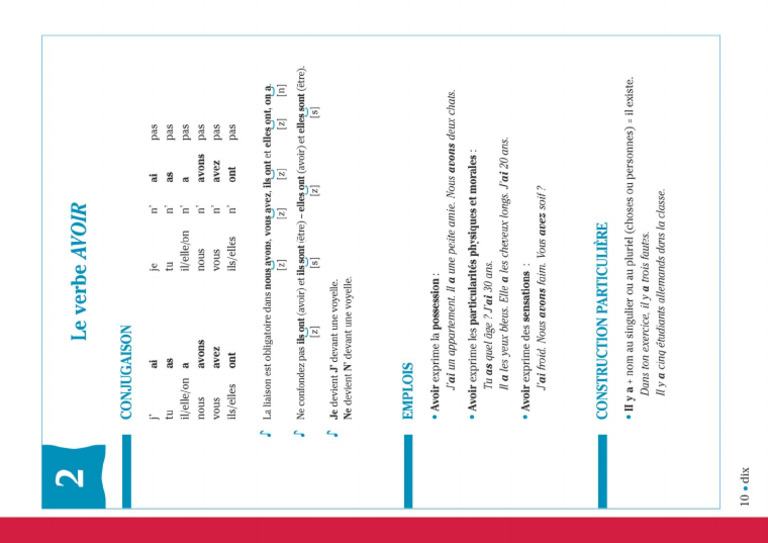 2 Le Présent Avoir Cours p10 | PDF