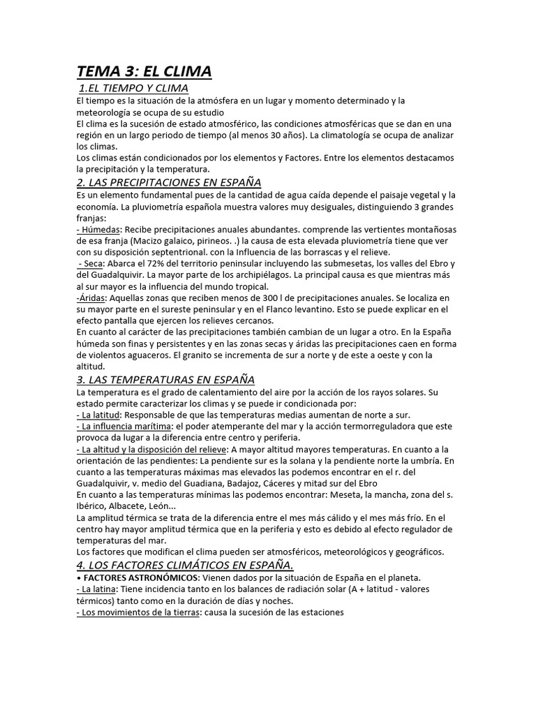 Geo Tema 3 | PDF | Clima | Clima templado