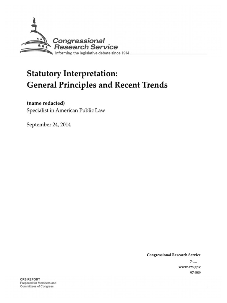 Principles of Statutory Interpretation | PDF