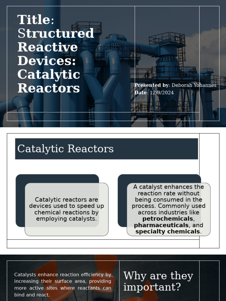 Deborah ''Catalytic Reactors'' | PDF | Catalysis | Chemical Reactor