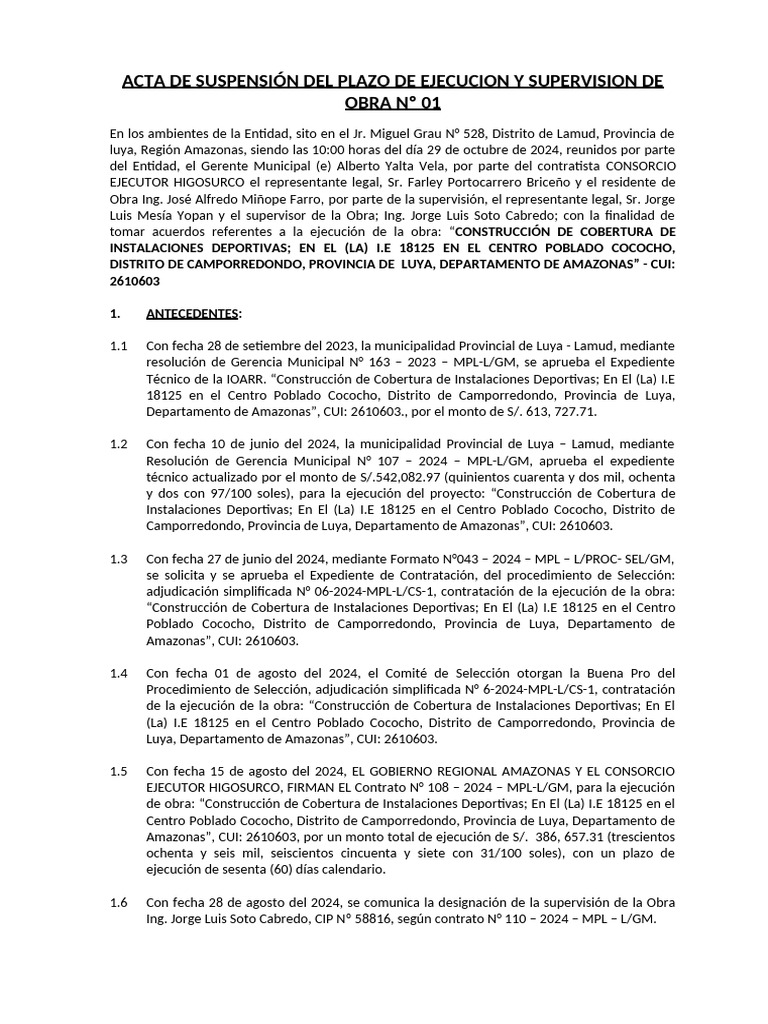 Acta de Suspensión de Plazo 01 | PDF | Justicia | Crimen y violencia