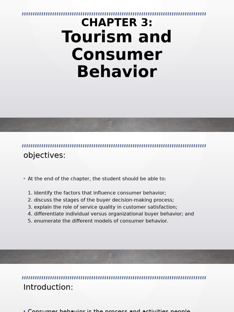 Tourism and Consumer Behavior | PDF | Consumer Behaviour | Behavior