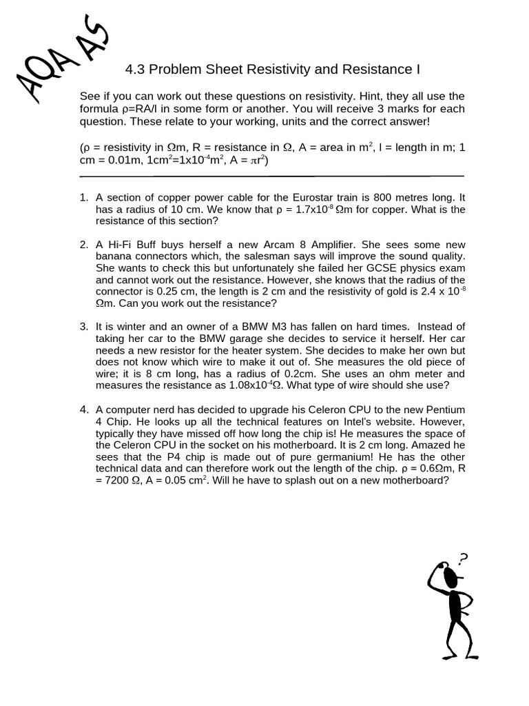 Resistivity and Resistance Problems | PDF