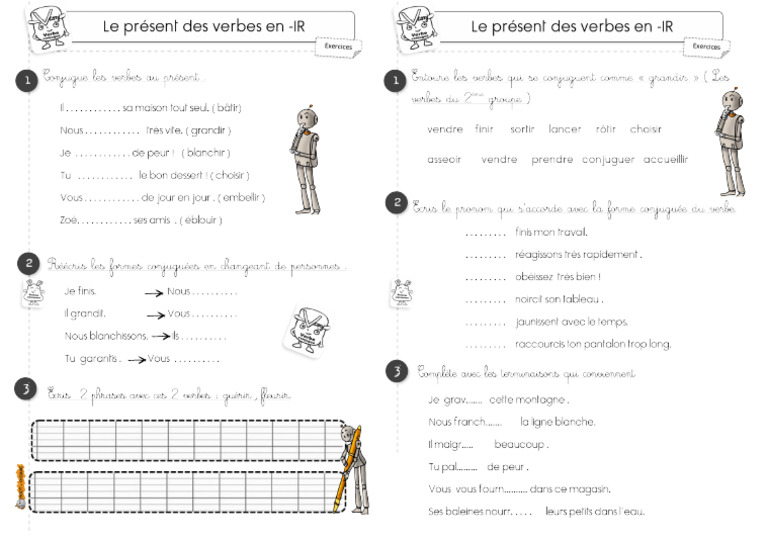 Le Présent Des Verbes en Ir | PDF