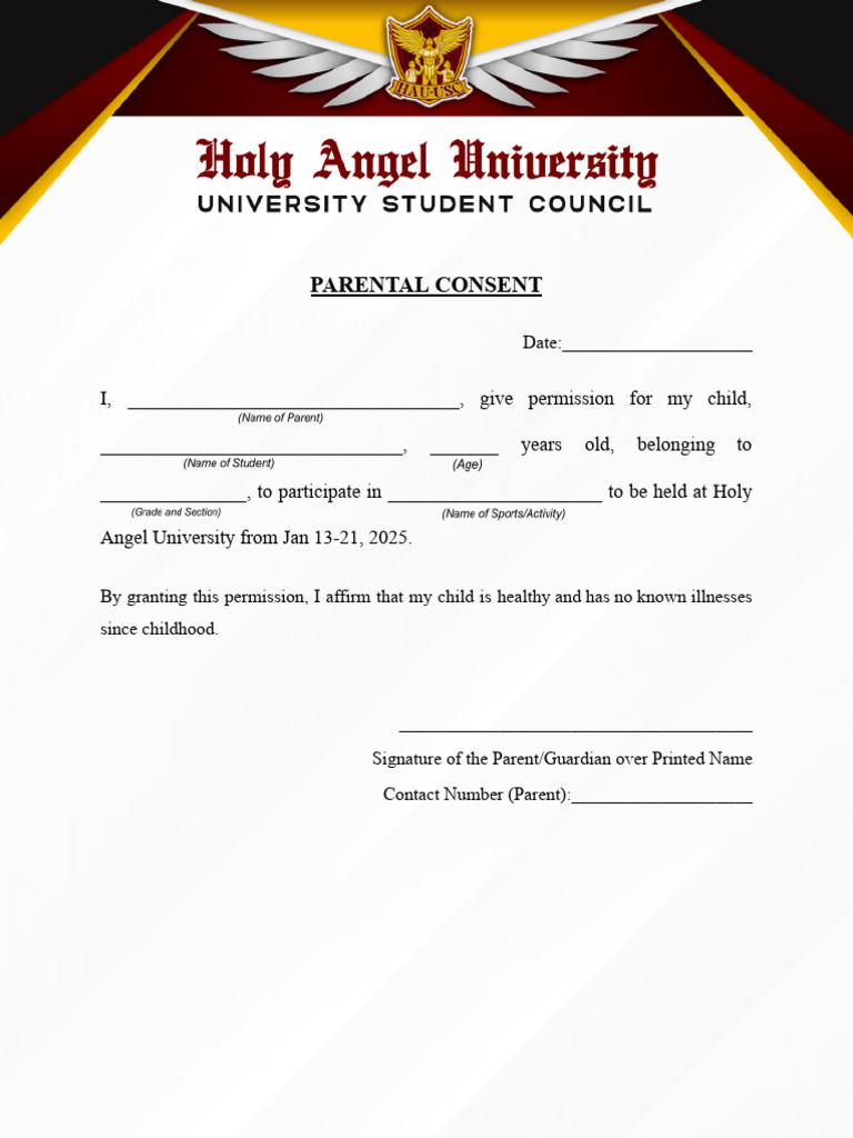 Parental Consent Form for Event Participation | PDF