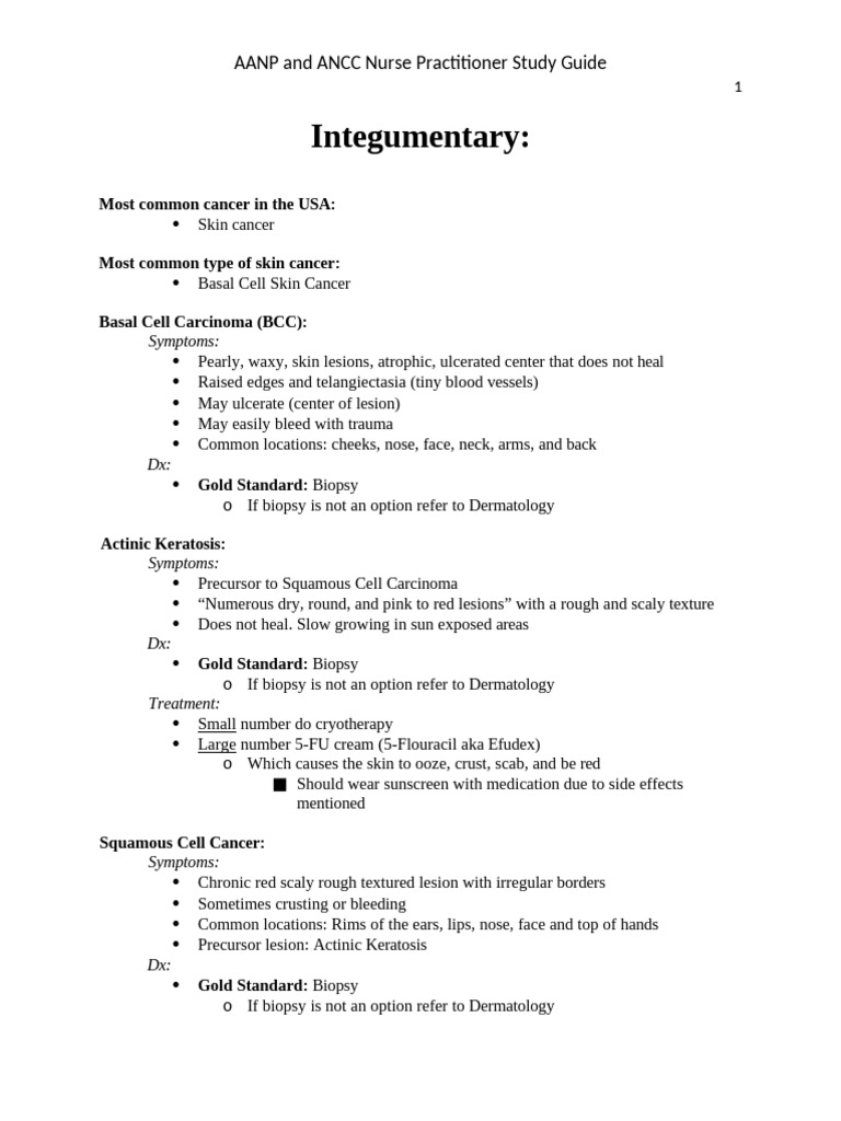 Updated NP Study Guide I 2 | PDF | Skin Cancer | Vertigo