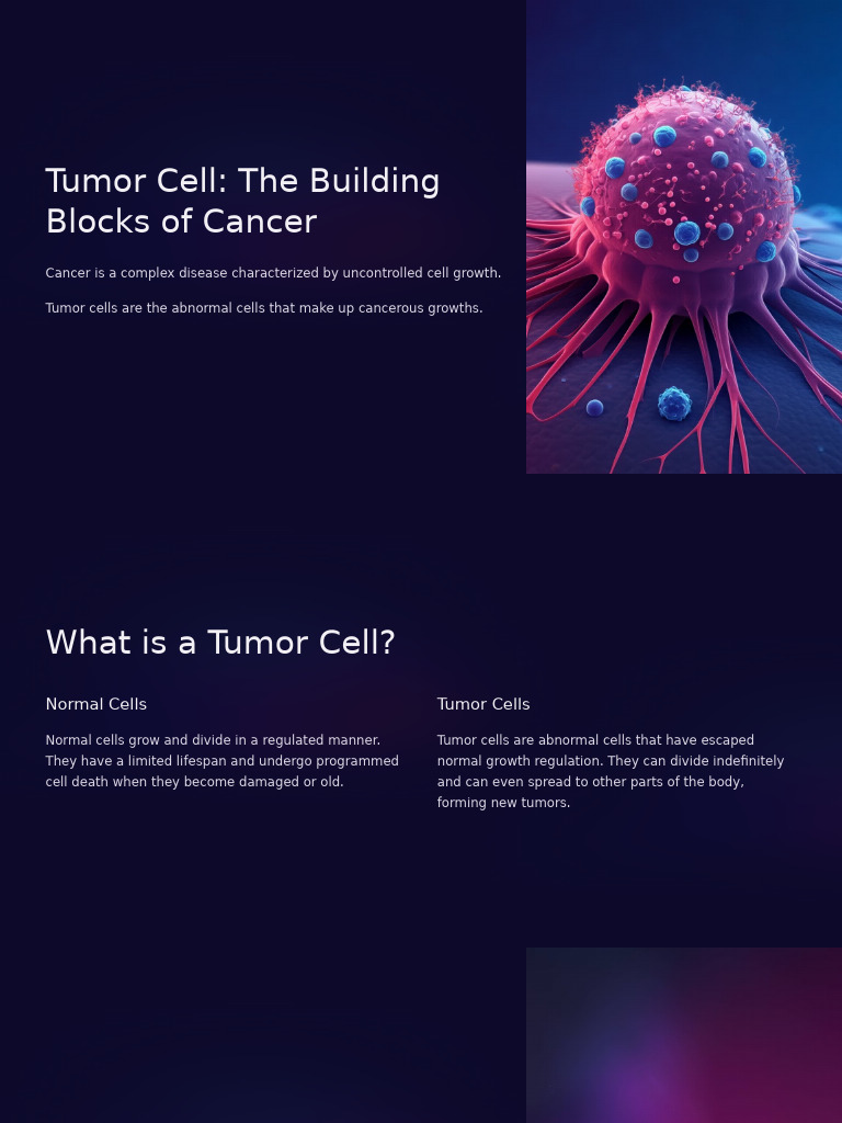Tumor Cell The Building Blocks of Cancer | PDF | Apoptosis | Cancer