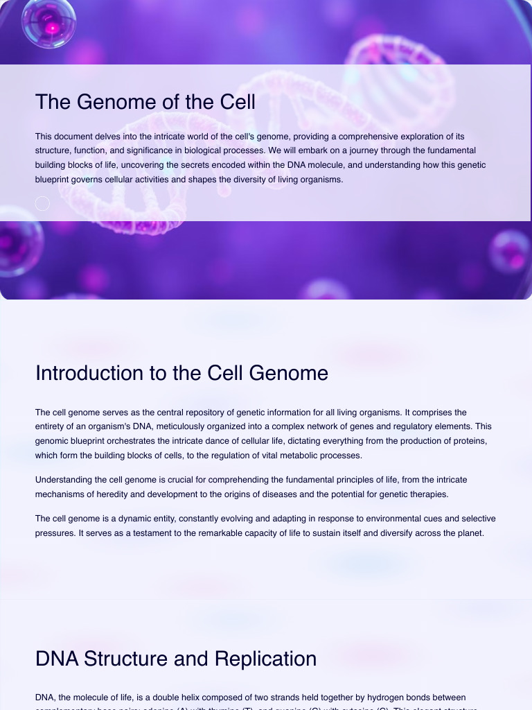 The Genome of The Cell | PDF | Gene | Dna