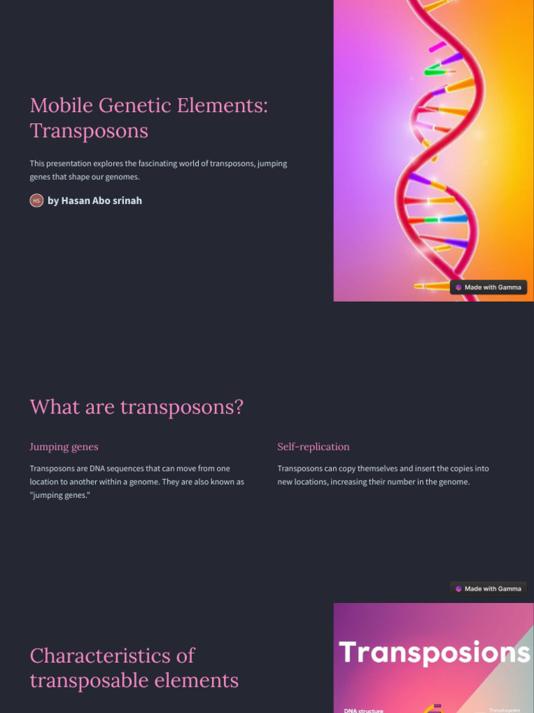 Mobile Genetic Elements Transposons | PDF | Transposable Element | Genome