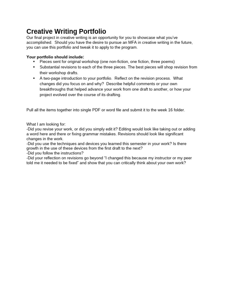 CW Portfolio Instructions | PDF