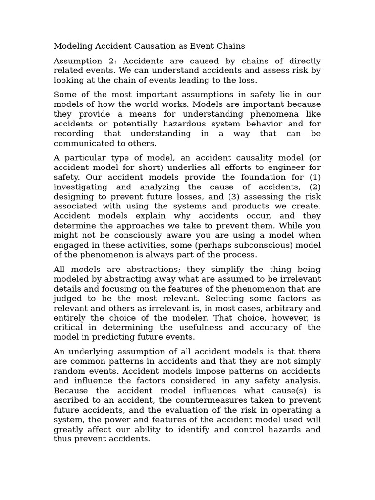 Modeling Accident Causation as Event Chains | PDF | Causality ...