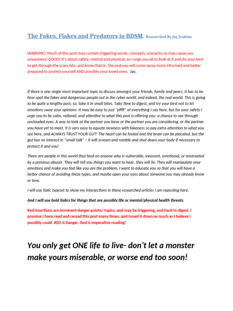 Fakes and Flakes | PDF | Dominance And Submission | Sadomasochism