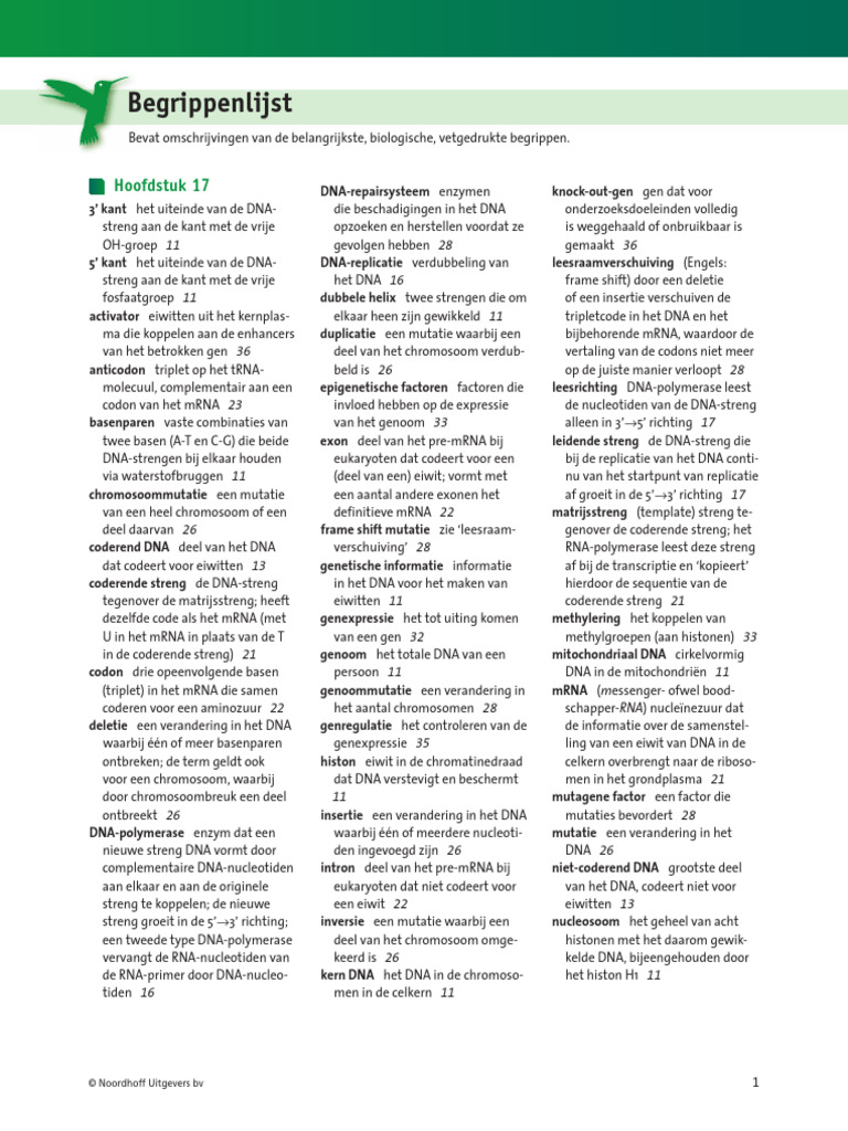 Begrippenlijst Nectar Vwo6 | PDF