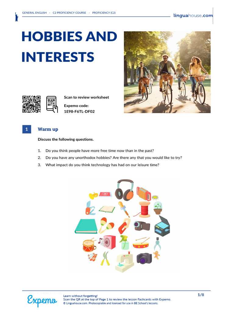 Hobbies and Interests American English Student | PDF