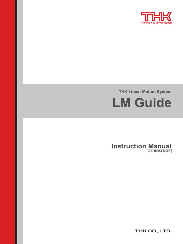 THK LM Guide Instruction Manual | PDF | Screw | Lubricant