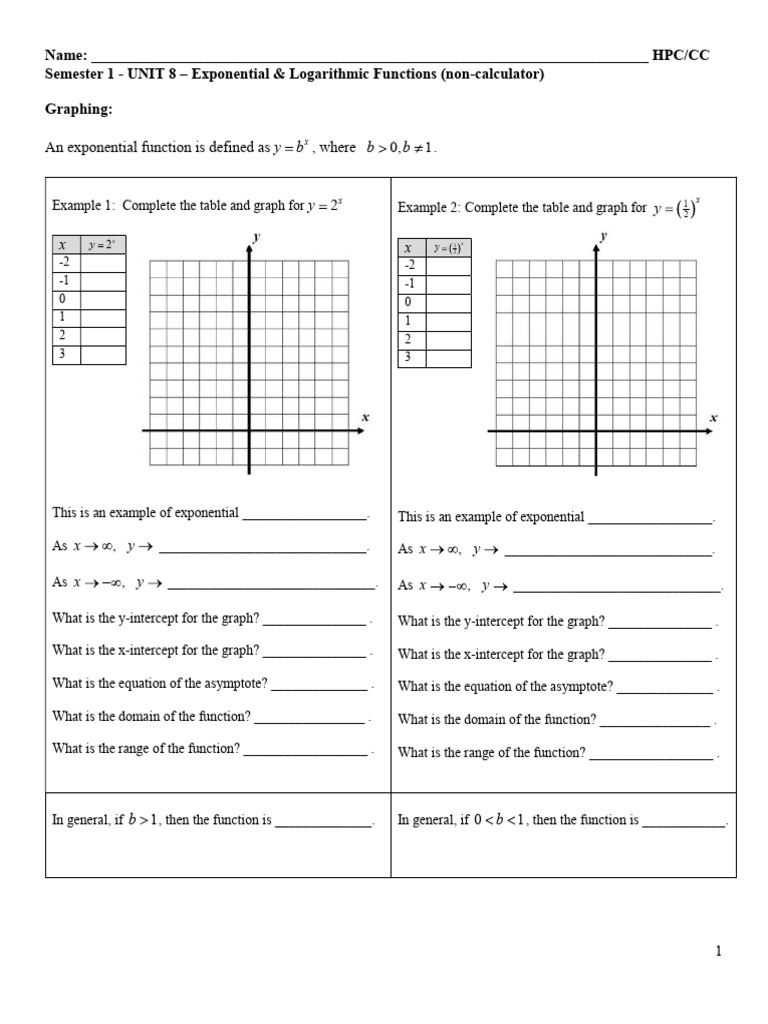Unit 8 Exponential and Logarithmic Functions | PDF | Logarithm | Function (Mathematics)