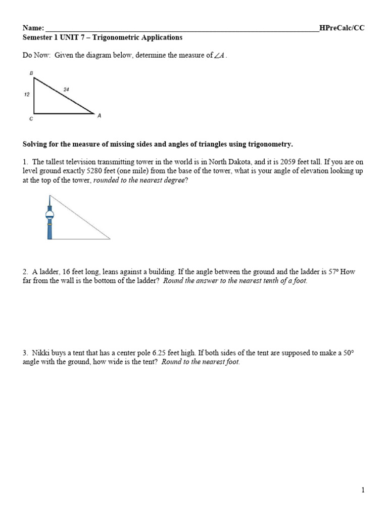 Trigonometric Applications in Geometry | PDF | Triangle | Trigonometry