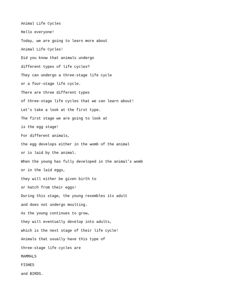 [English] Animal Life Cycle Types and Stages | Primary School Science ...