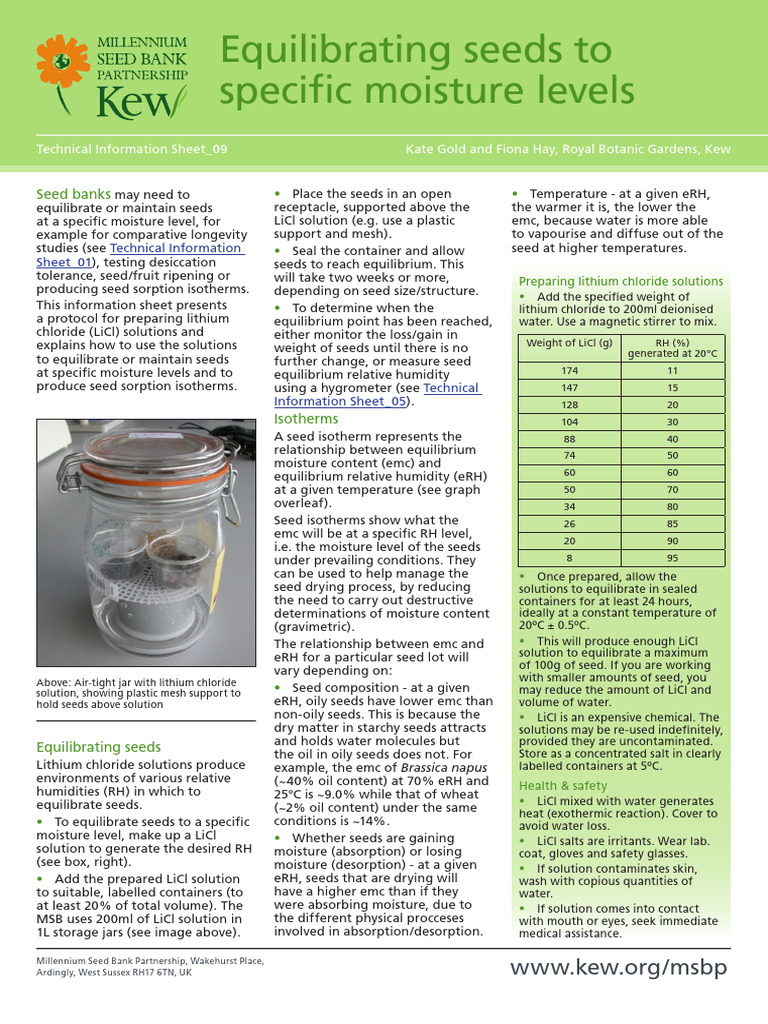 09-Seed-Air Moisture Relations Web | PDF | Humidity | Chemical Equilibrium