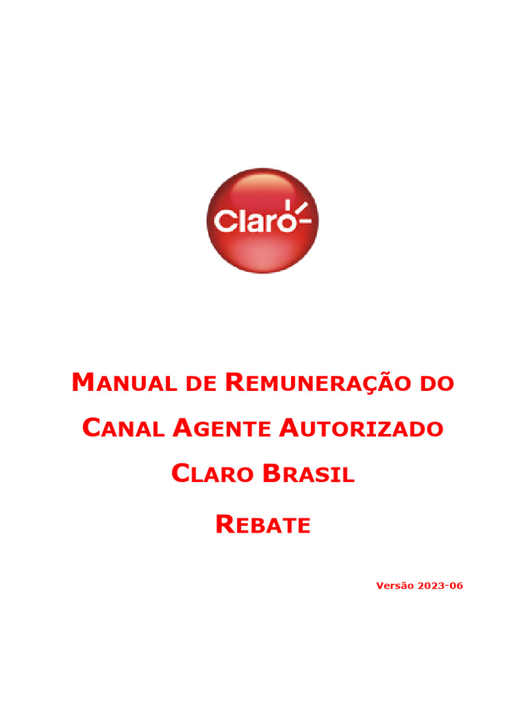 Manual de Rebate para Agentes Claro Brasil | PDF | Cartão de crédito ...