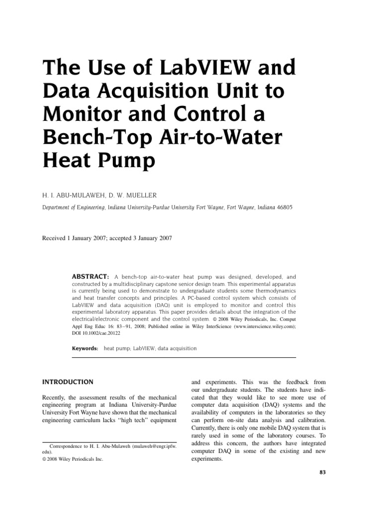 Comp Applic in Engineering - 2008 - Abu Mulaweh - The Use of LabVIEW and Data Acquisition Unit ...