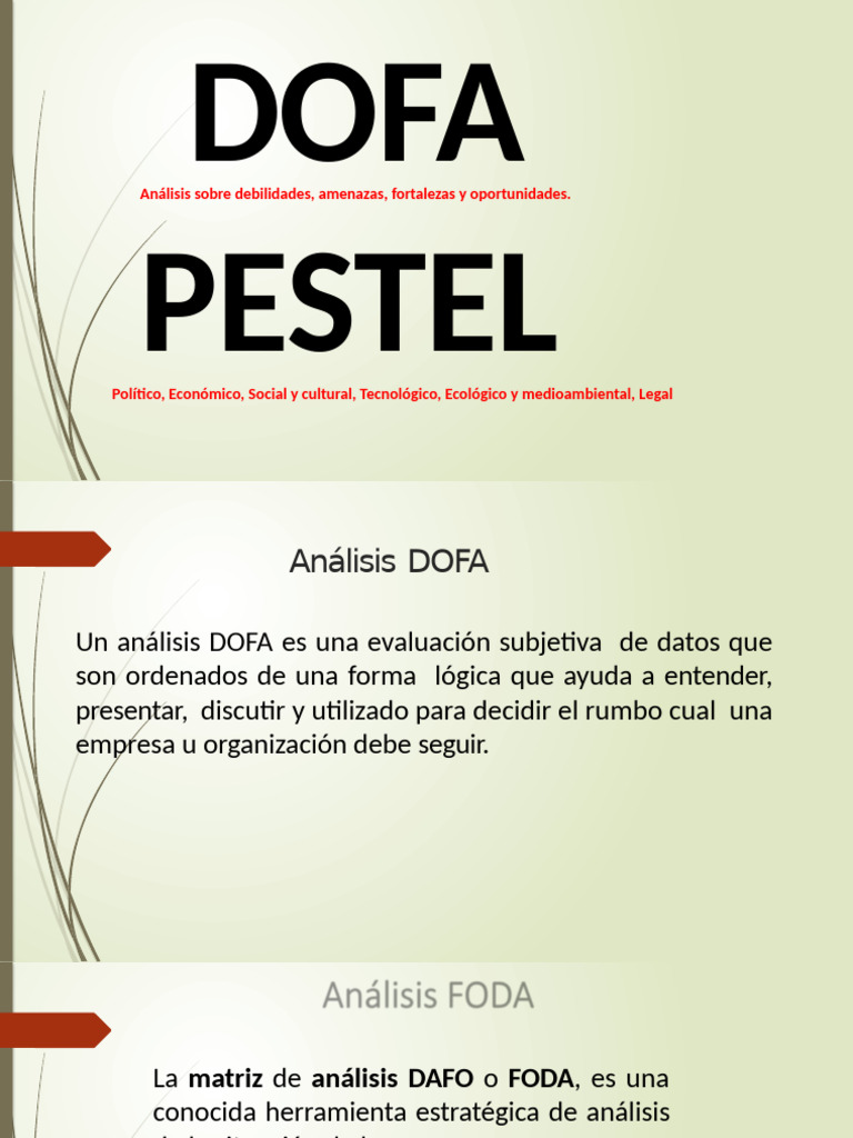 Análisis FODA y PESTEL para Empresas | PDF | Análisis FODA | Economias