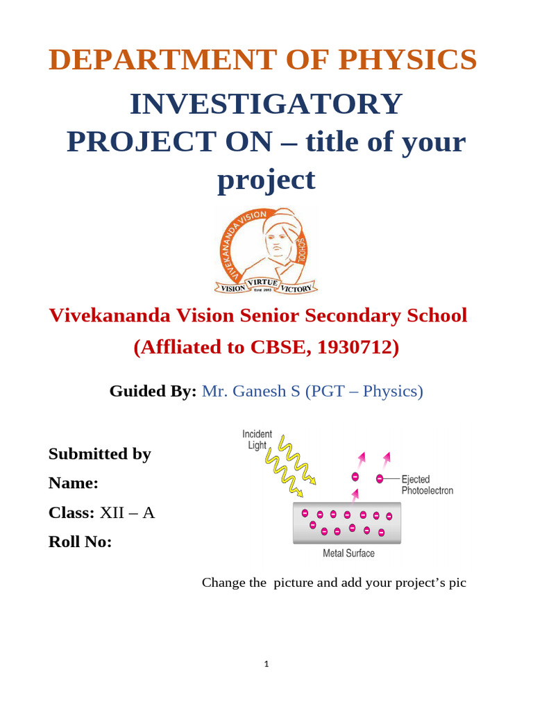 Physics Project Report Template | PDF