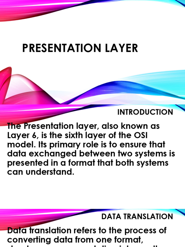 Lecture 13 - Presentation Layer.pptx | PDF | Data Compression | Encryption
