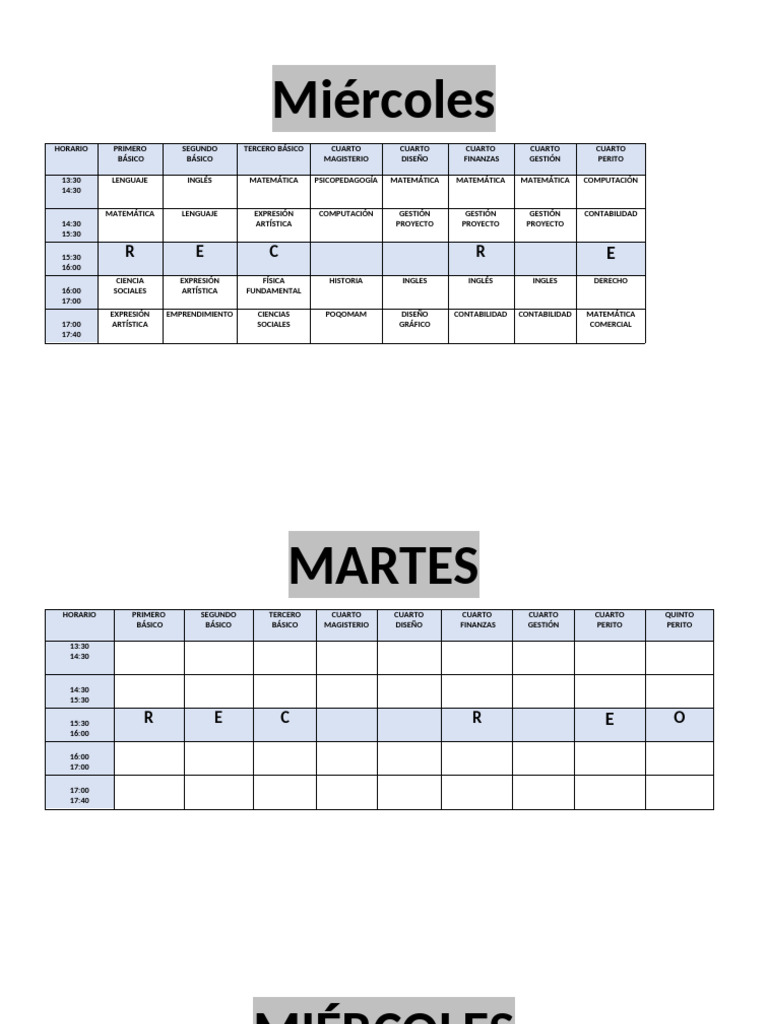 Horario de Vespertina.2025 | PDF | Informática
