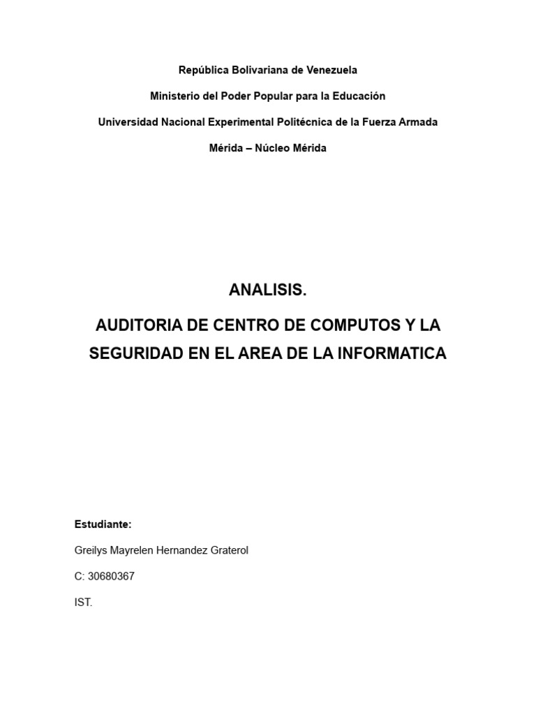 Auditoría y Seguridad en Informática | PDF | La seguridad informática | Seguridad