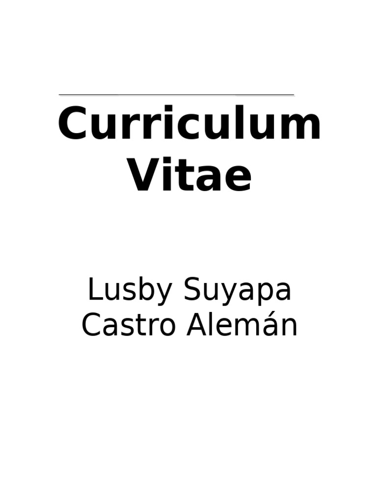Curriculum Vitae de Lusby Suyapa Castro Alemán | PDF