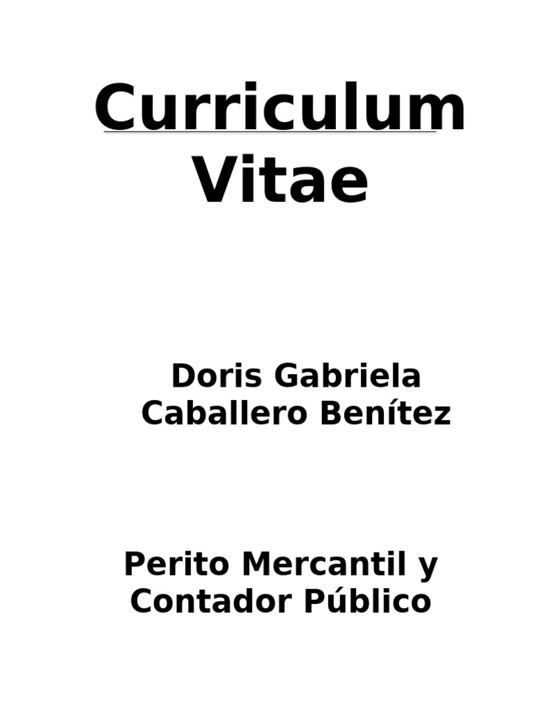 Curriculum Vitae Doris Gabriela Caballero Benítez2 | PDF