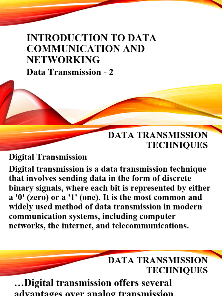 Lecture 3 - Physical Layer - Data Transmission 2 | PDF | Broadband | Transmission Medium