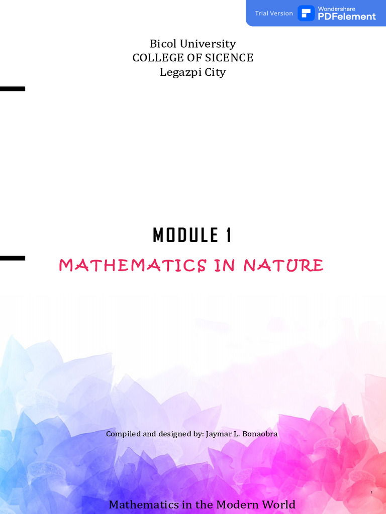 MMW Module 1 Mathematics in Nature | PDF | Symmetry | Pattern