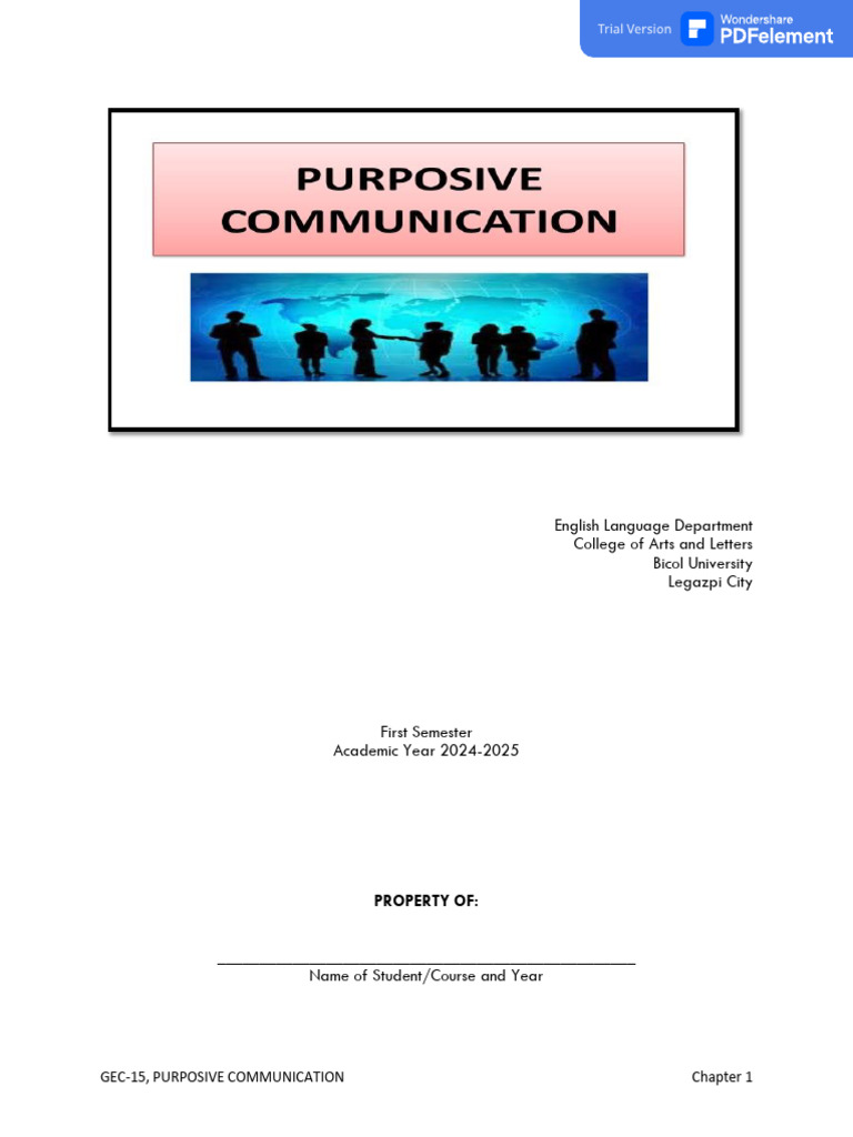 CHAPTER-1-PURCOM | PDF | Communication | Human Communication