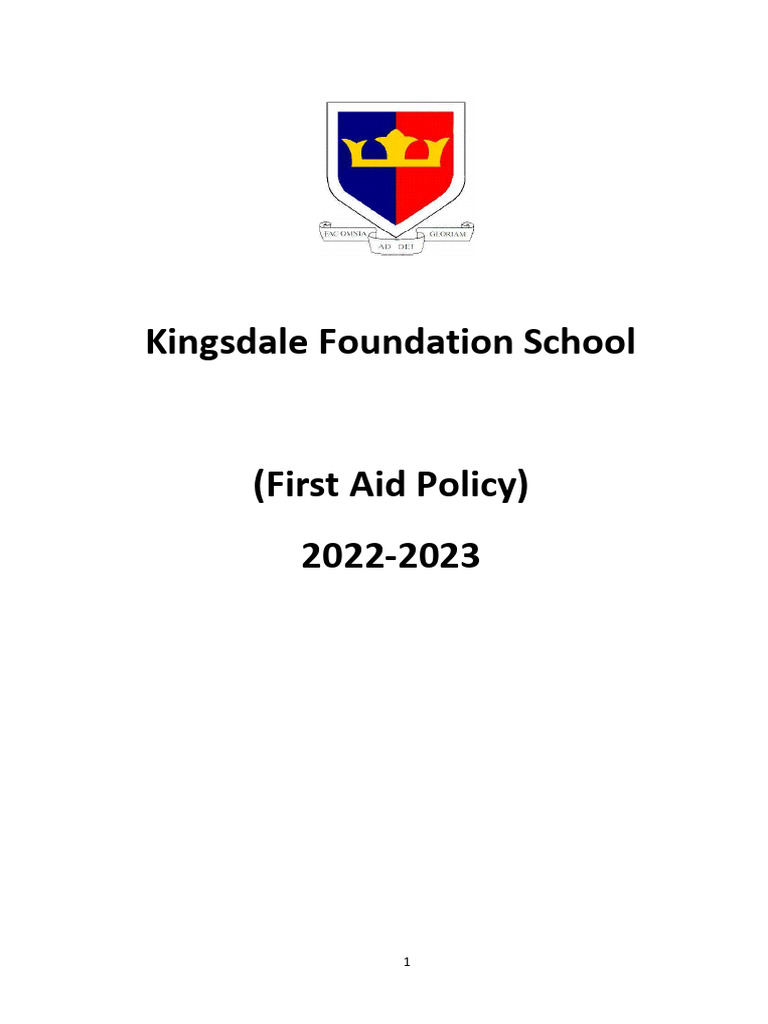 KFS First Aid Policy 2022 23 V2 | PDF | First Aid | Occupational Safety ...