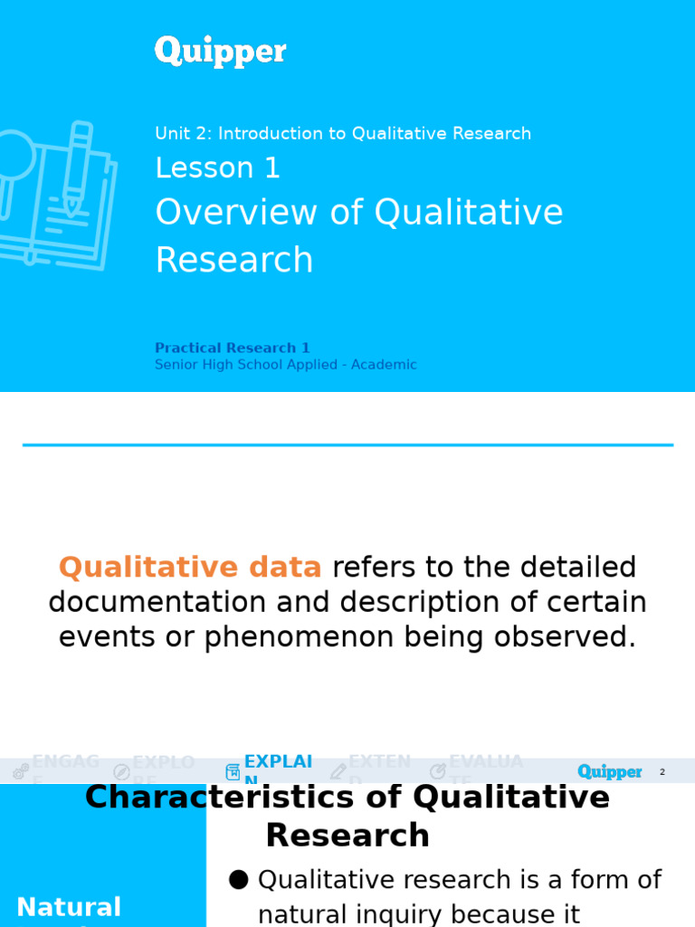 FINAL (PPT) - PR1 11 - 12 - UNIT 2 - LESSON 1 - Overview of Qualitative Research 2 | PDF ...