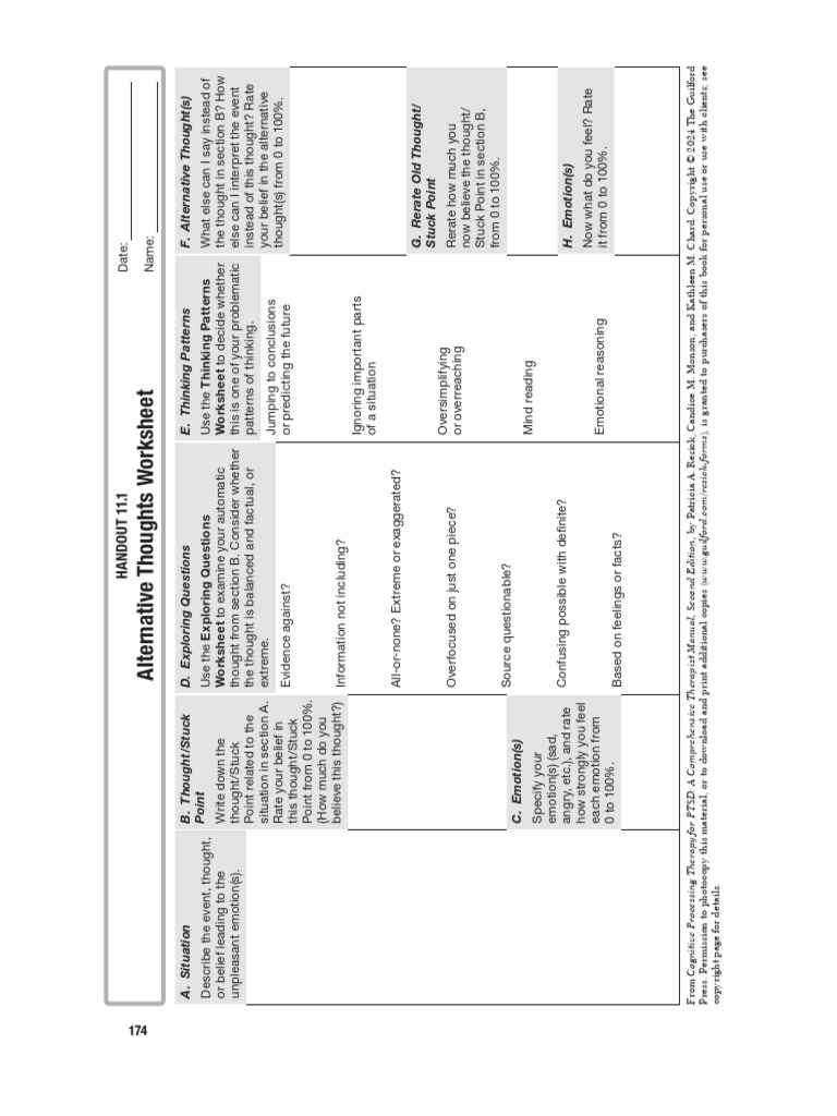 Challenging Beliefs Alt Thoughts | PDF | Thought | Emotions