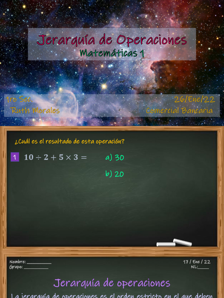 Jerarquía de Operaciones Matemáticas | PDF | Matemáticas | Aritmética