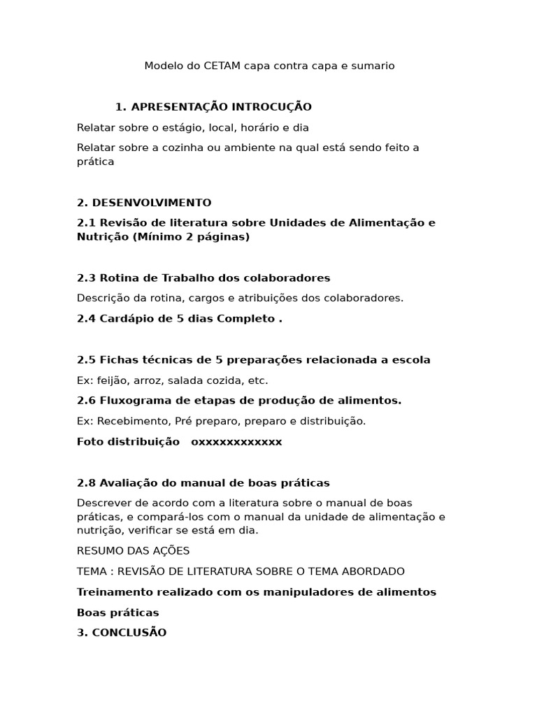 Modelo Do CETAM Capa Contra Capa e Sumario | PDF