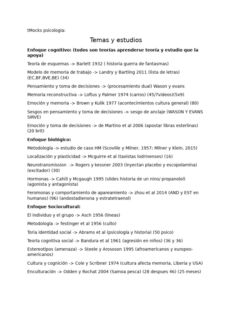 Temas y Estudios 1 | PDF