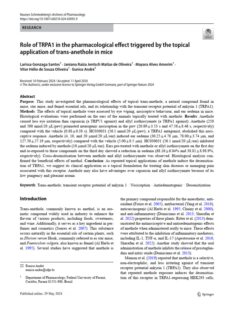 Anetol TRPA1 | PDF