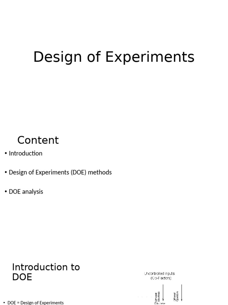 DOE (1) | PDF | Experiment | Design Of Experiments