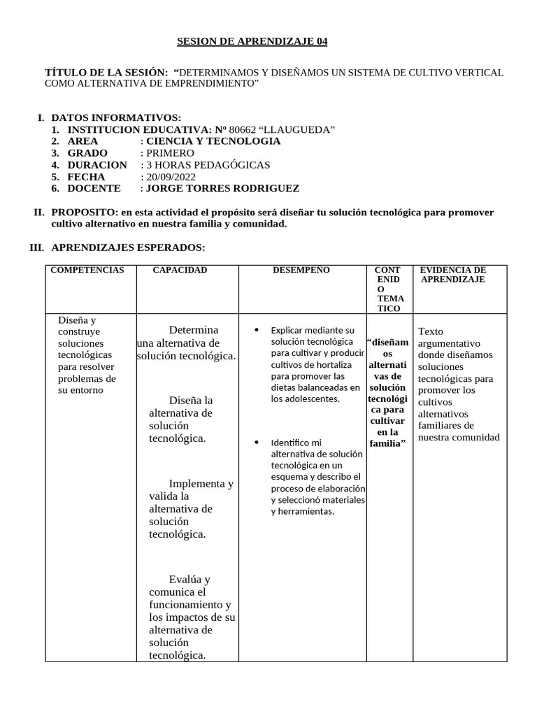 SESION DE APRENDIZAJE 06 PRIMER GRADO | PDF | Aprendizaje | Maestros
